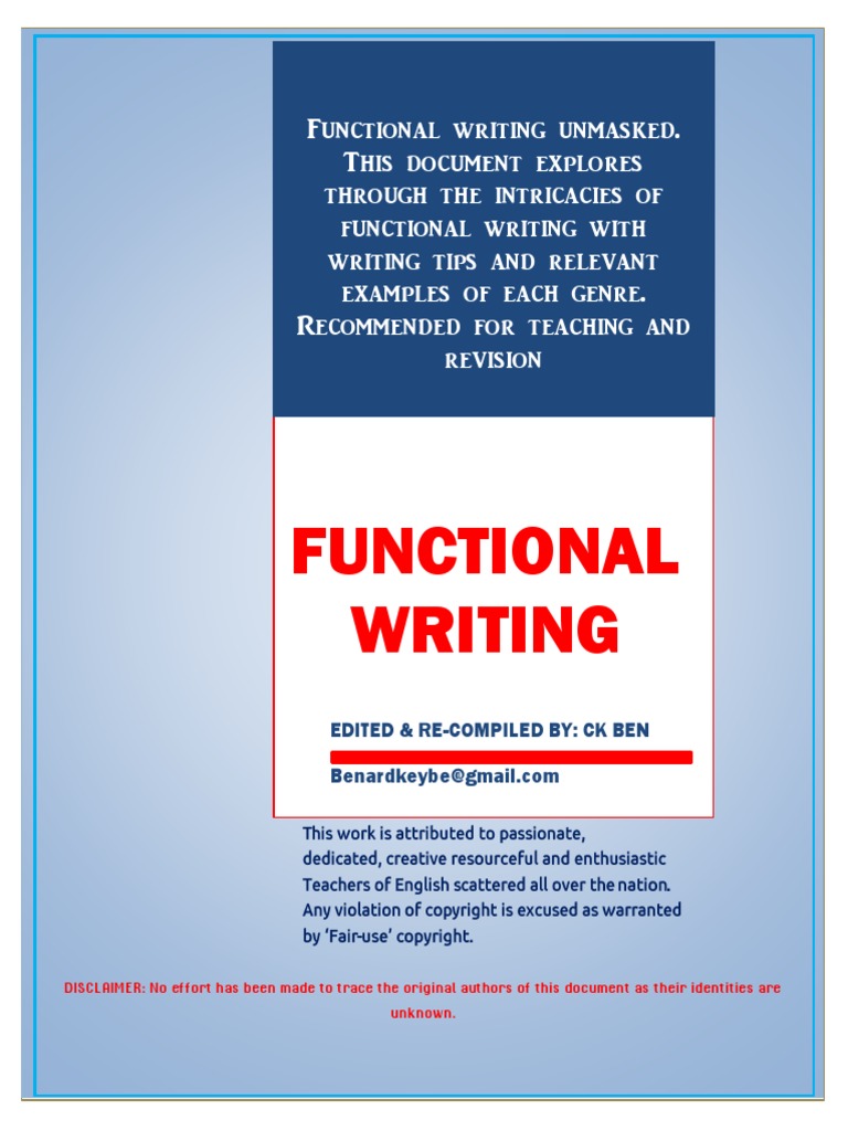 Functional Writing | PDF | Advertising | Writing