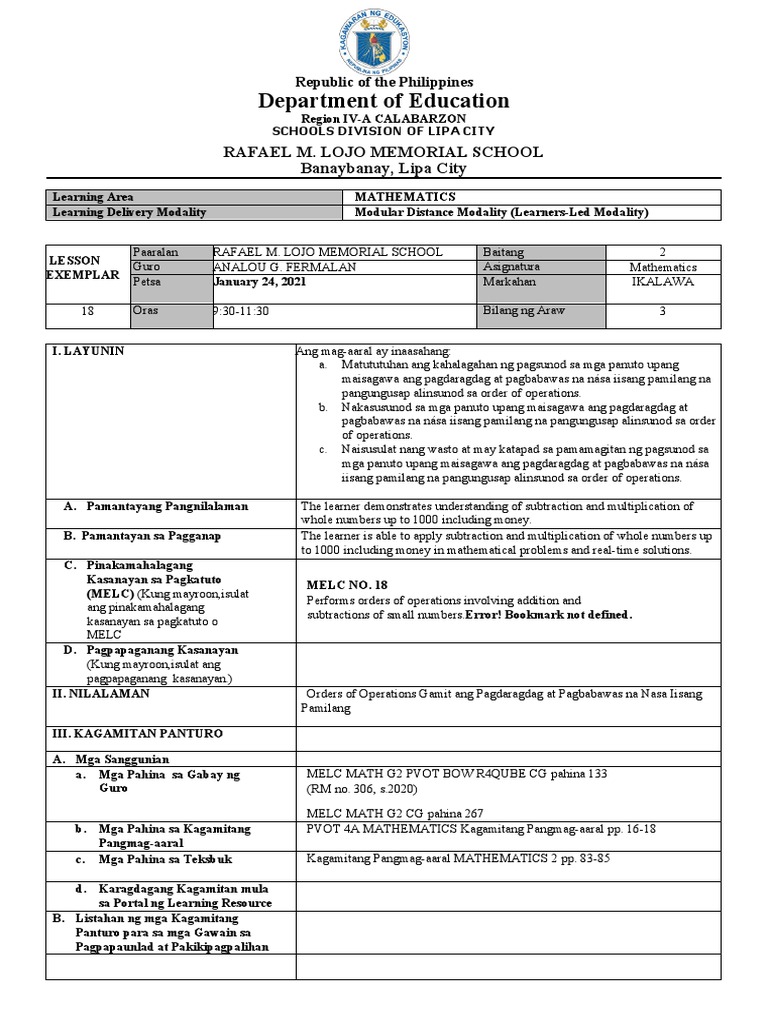 Le Math 2 Week 4 Pdf