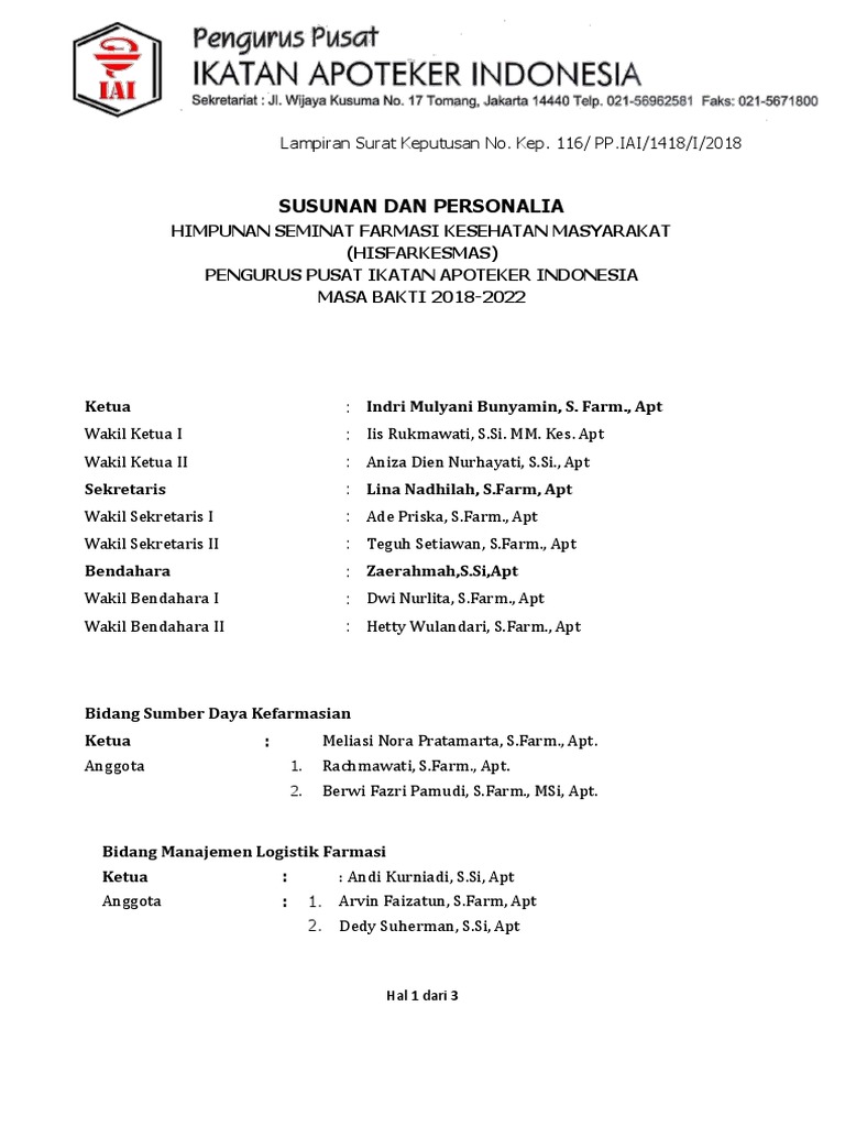 Dok SK Organisasi | PDF