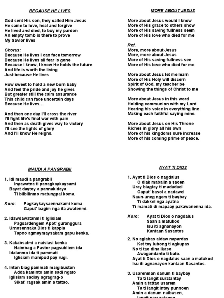 Uccp Lyrics Pdf Glory Religion Jesus