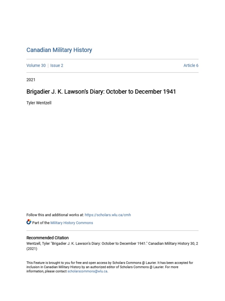 Brigadier J. K. Lawson S Diary | PDF | Military Units And Formations ...