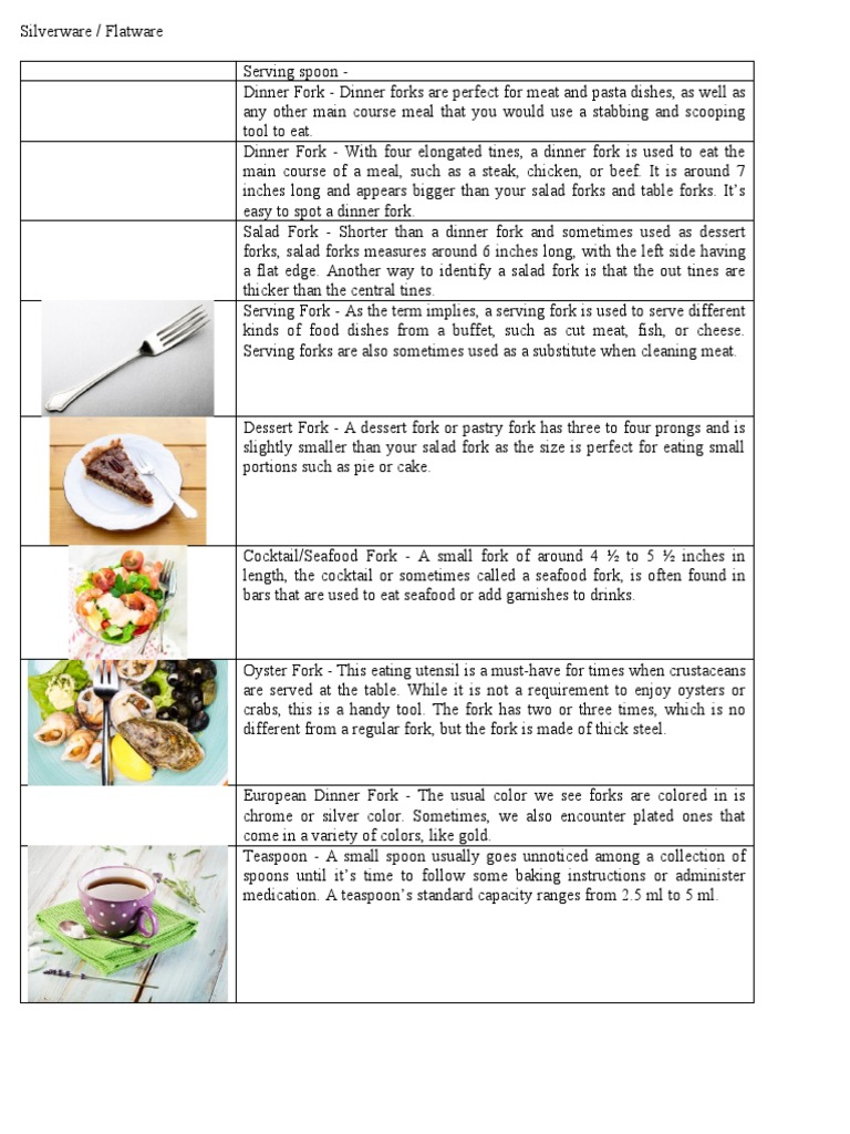 Silverware | PDF | Spoon | Teaspoon