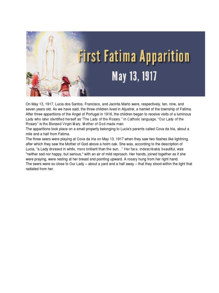 Apparitions of Our Lady of Fatima | Download Free PDF | Our Lady Of ...
