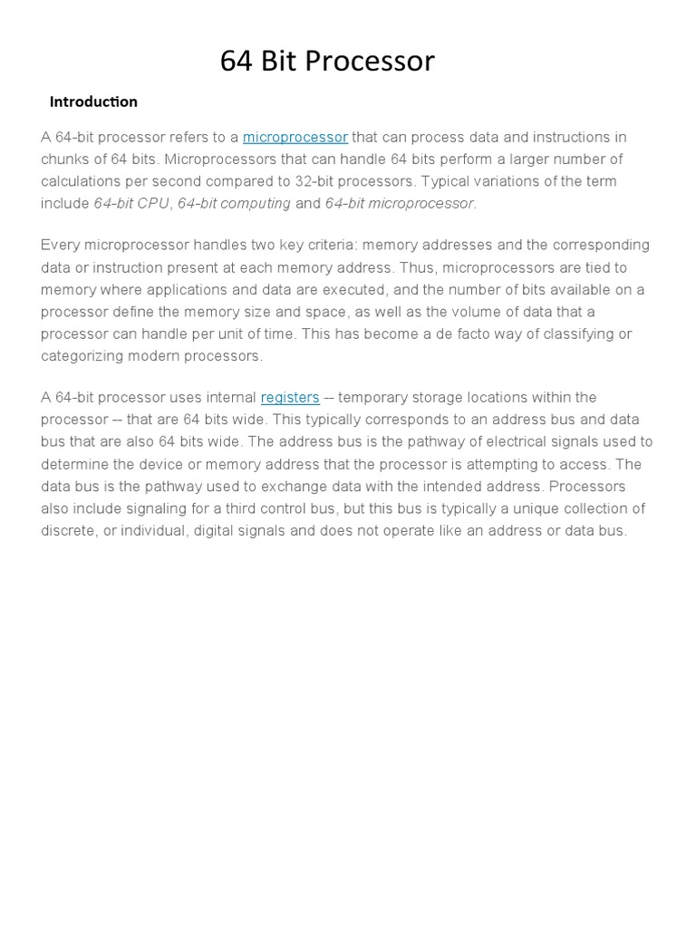 64 Bit Processor | PDF