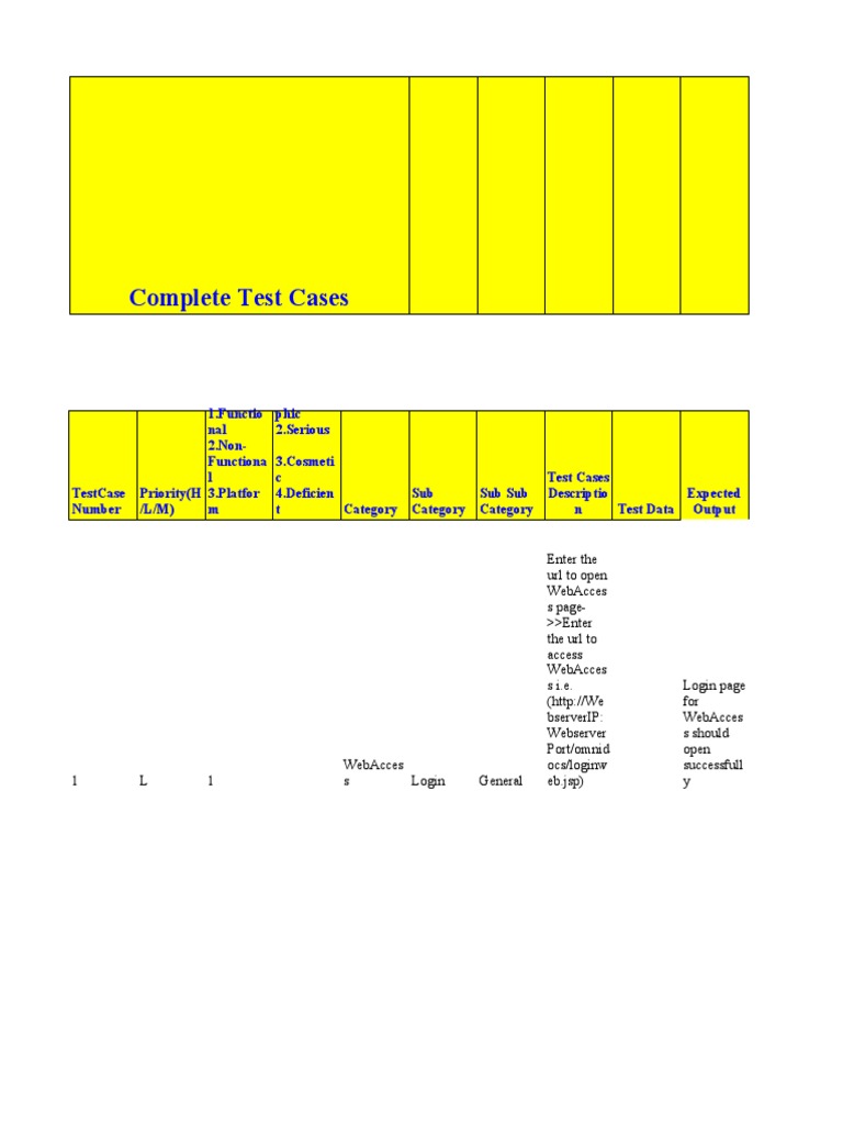 Test Case Sheet | Download Free PDF | Login | User (Computing)