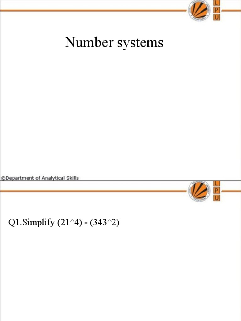 1 Number System - Tutorial | PDF | Abstract Algebra | Discrete Mathematics