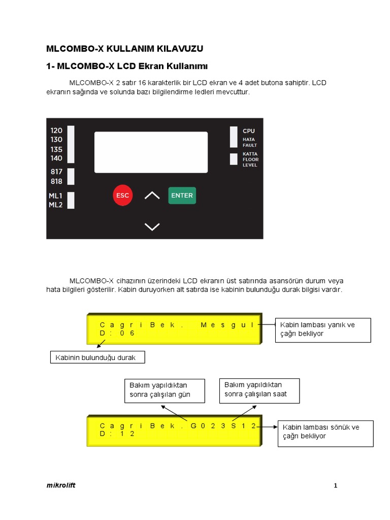 MLCOMBO-X Kullanma Kilavuzu | PDF