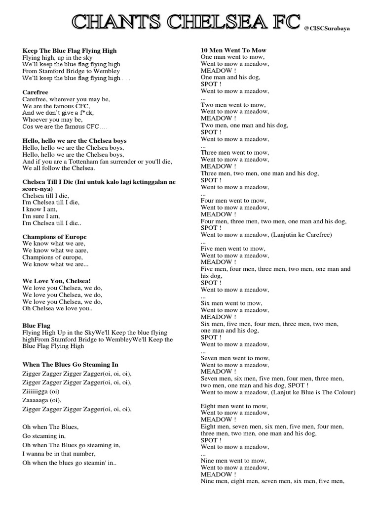 Chants Chelsea FC | PDF | Chelsea F.C.