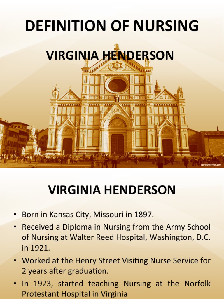 Virginia Henderson | Nursing | Behavioural Sciences