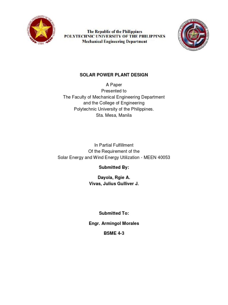 Solar Power Plant Group10 | PDF | Solar Power | Renewable Energy