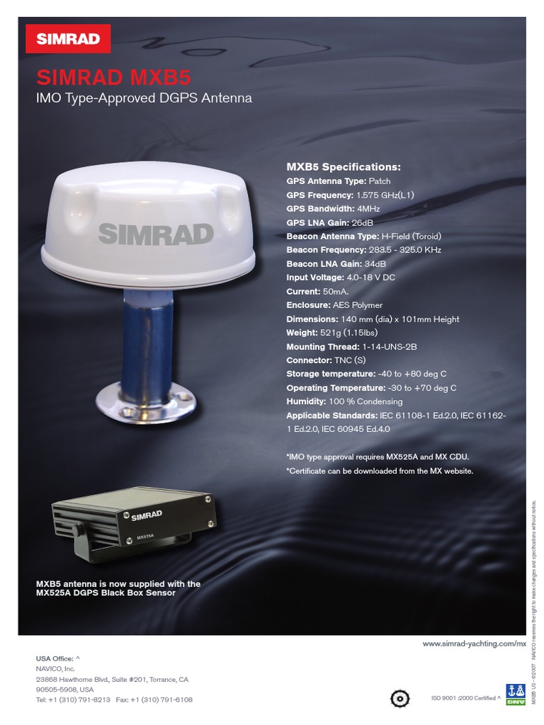 Simrad MXB5 Prod Sheet | PDF