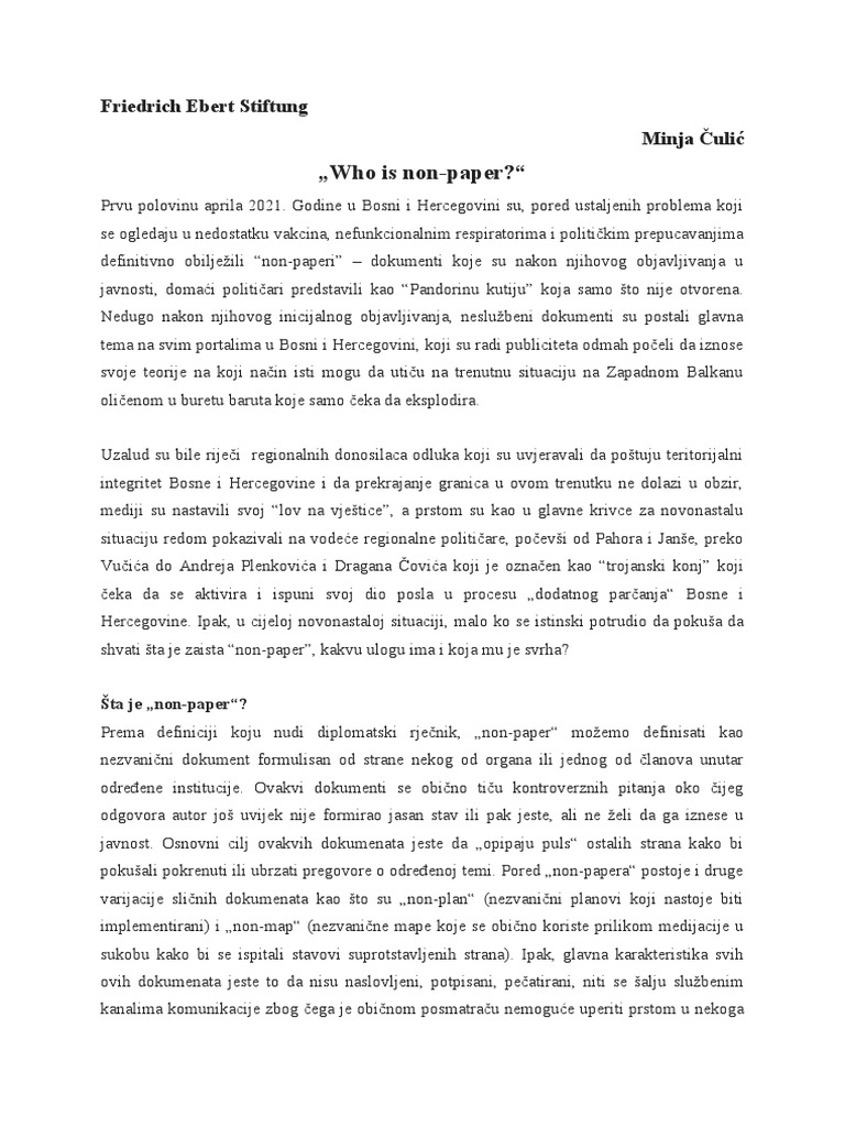 Non-Papers in Diplomacy | PDF