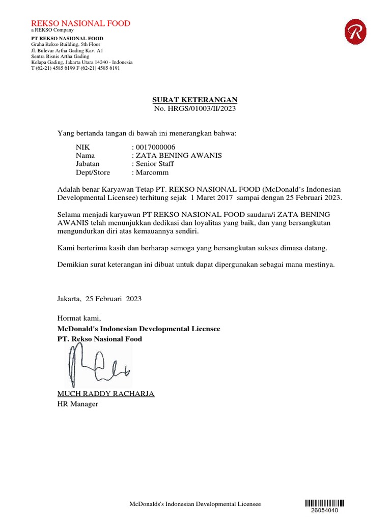 Surat Referensi | PDF