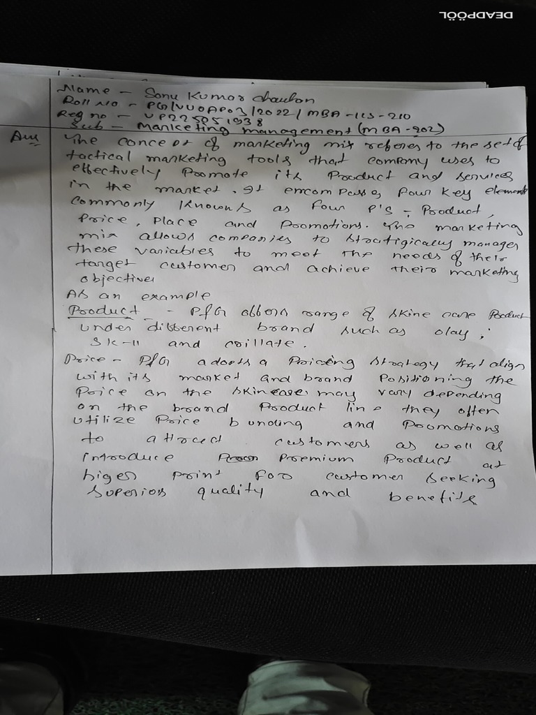 Marketing Management (MBA-202) | PDF