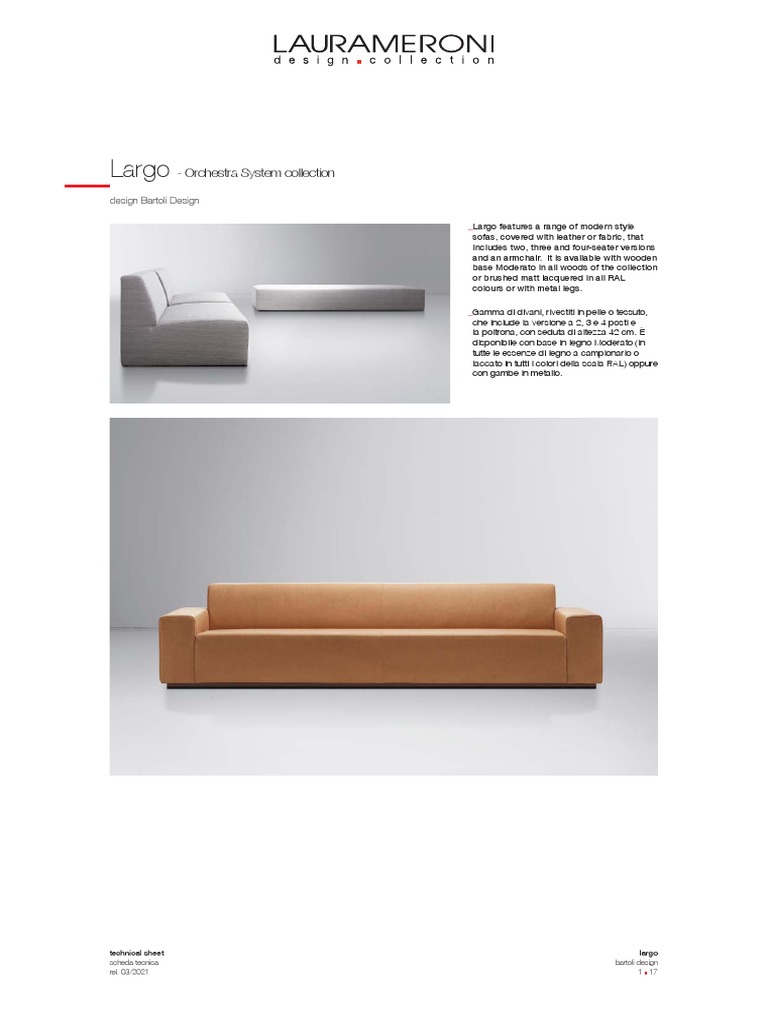 Laurameroni LARGO Sofa Technical Sheet | PDF | Textiles | Secondary ...