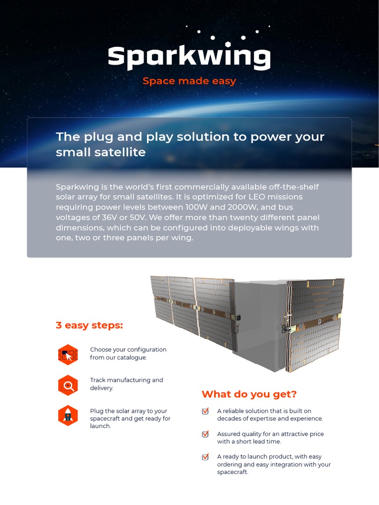 Sparkwing Solar Arrays for Small Satellites | PDF | Photovoltaic System ...