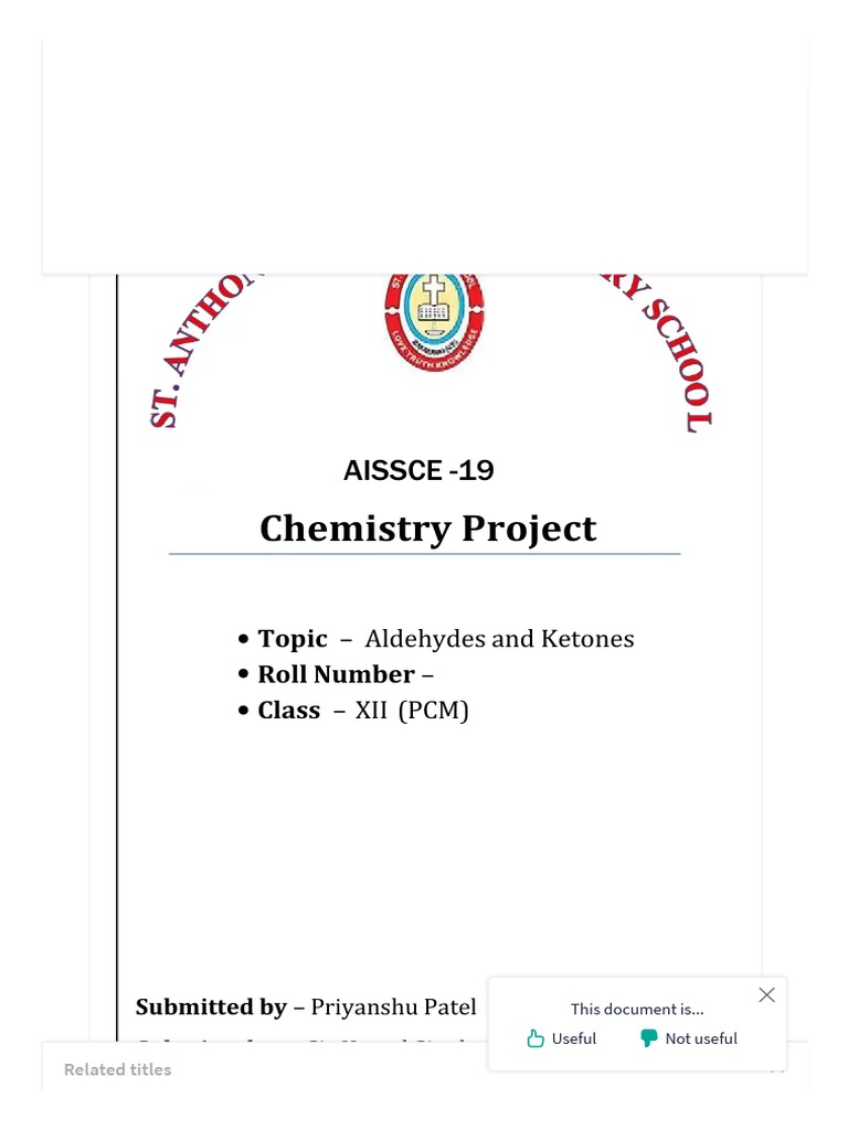 Aldehydes And Ketones Project Overview Pdf Ketone Aldehyde