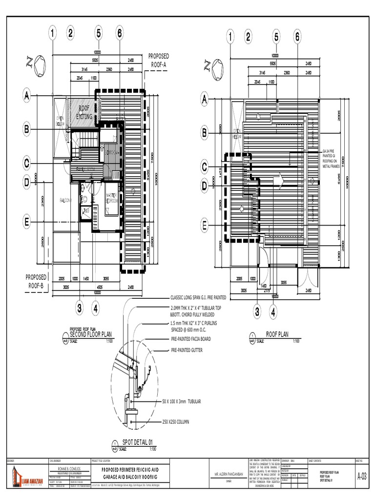 Proposed Roof-A: Second Floor Plan Roof Plan | PDF
