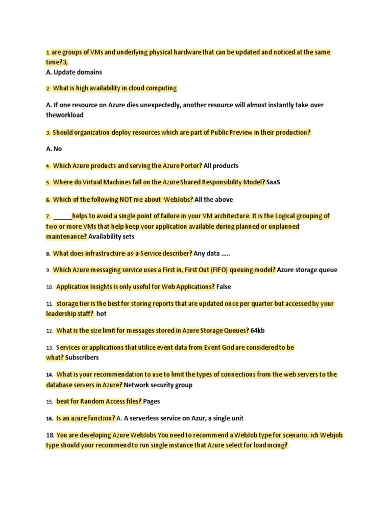 Az MCQ 1 PDF | PDF | Cloud Computing | Microsoft Azure