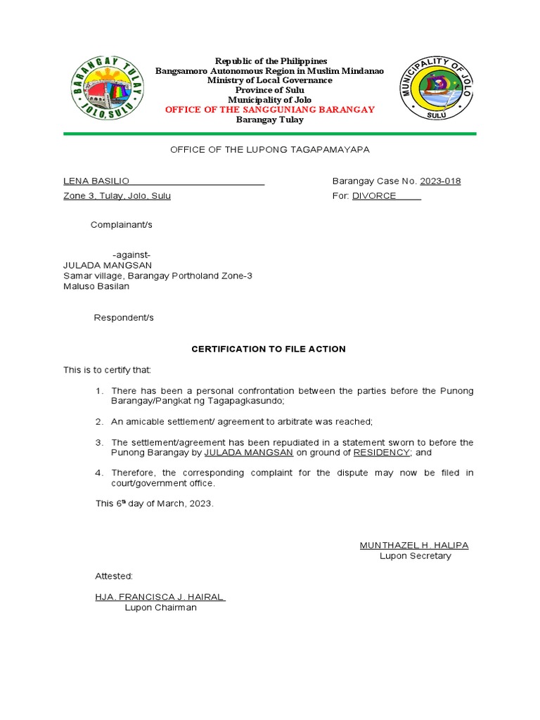 Certificate To File Action | PDF