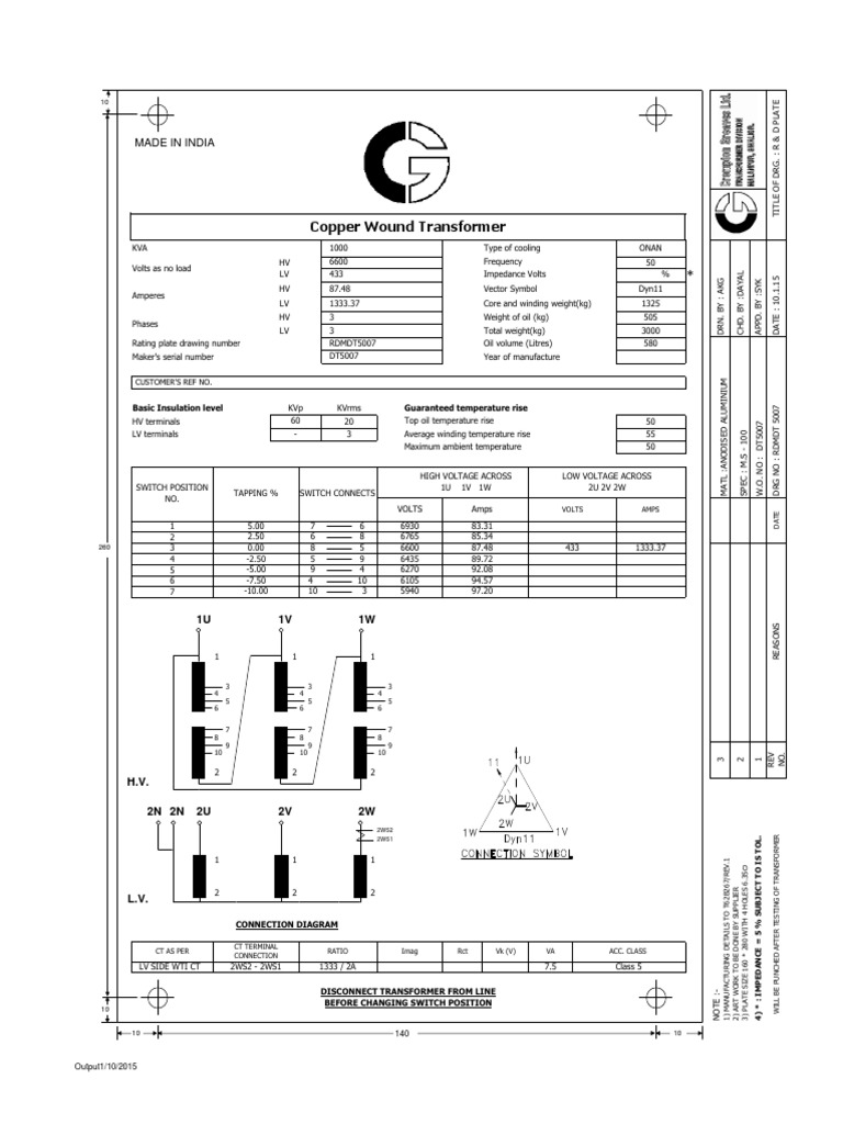 Dt5007 Rating Plate Rdmdt5007 r0 | PDF