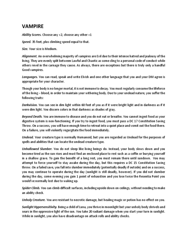 Vampire Homebrew (Bad) | PDF | Vampires
