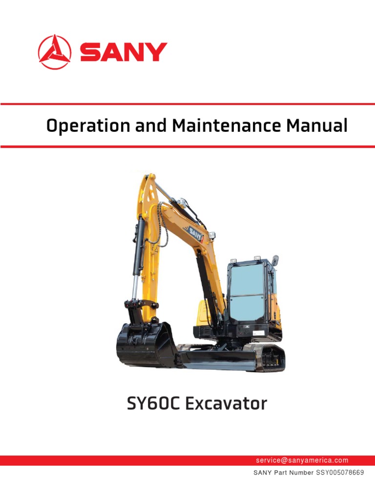 SY60C Excavator Operation Manual | PDF | Manufactured Goods | Vehicles