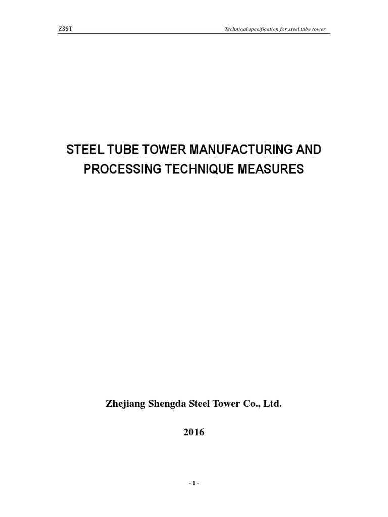 Steel Tube Tower Manufacturing Specs | PDF | Welding | Construction
