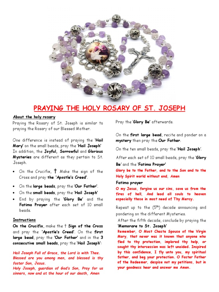 St. Joseph Rosary: Prayer Guide | PDF | Rosary | Saint Joseph