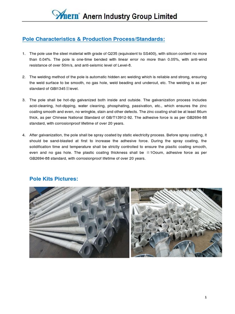 7m Wooden Pole Specifications and Standards | PDF | Technology ...