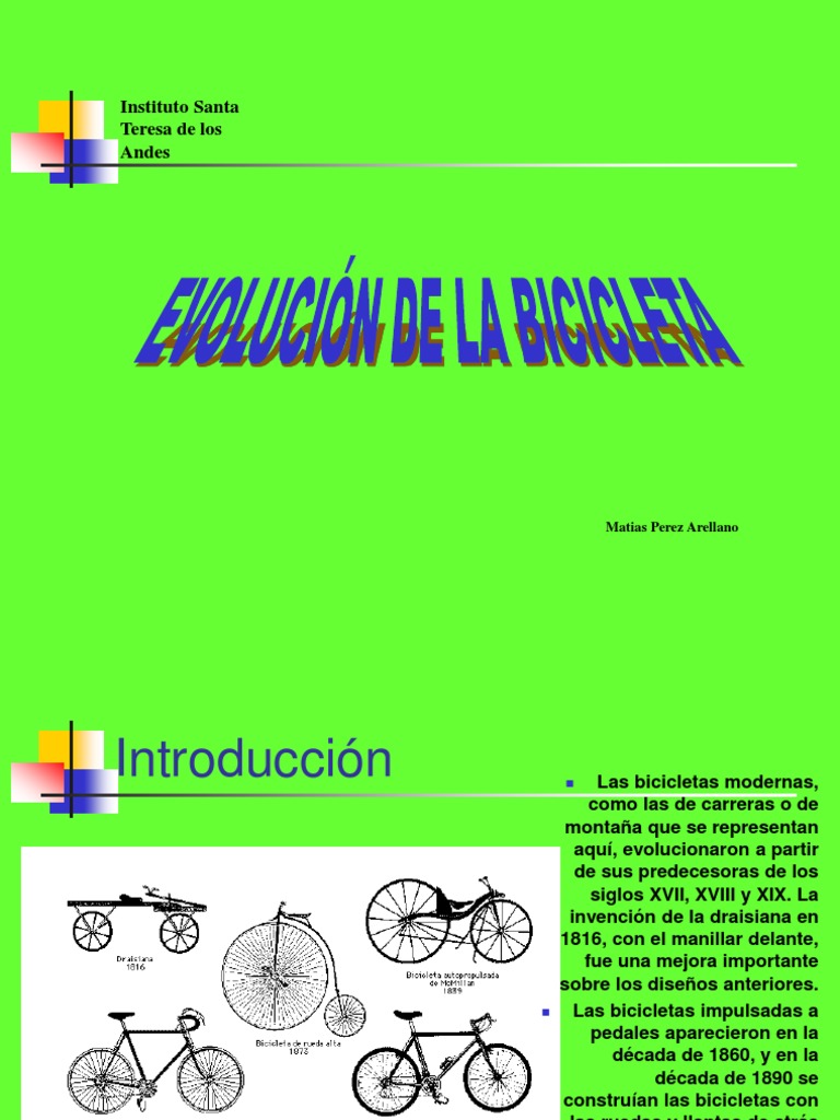 Historia de La Bicicleta en Power Point | PDF | Eje | Rueda