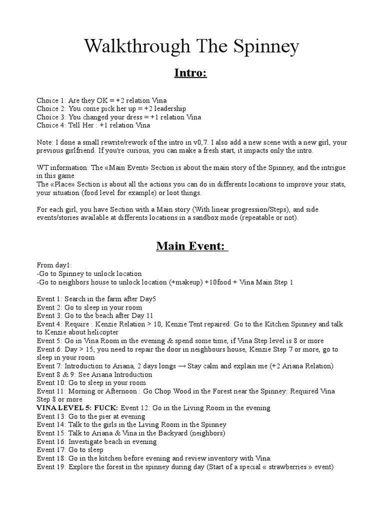 Walkthrough - The Spinney v0.9 | PDF | Tomato