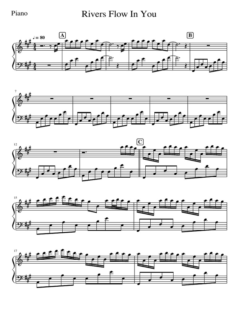 Rivers Flow in You-Piano | PDF
