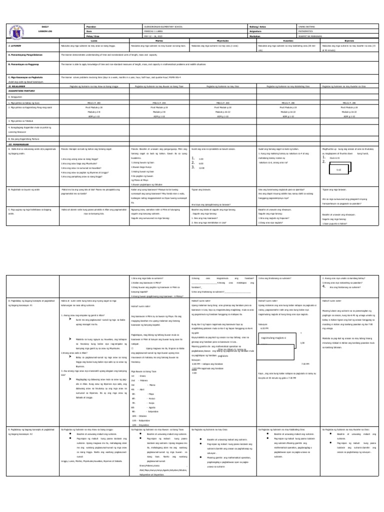 Q4 DLL Math W4 | PDF Q4 DLL Math W4 | PDF