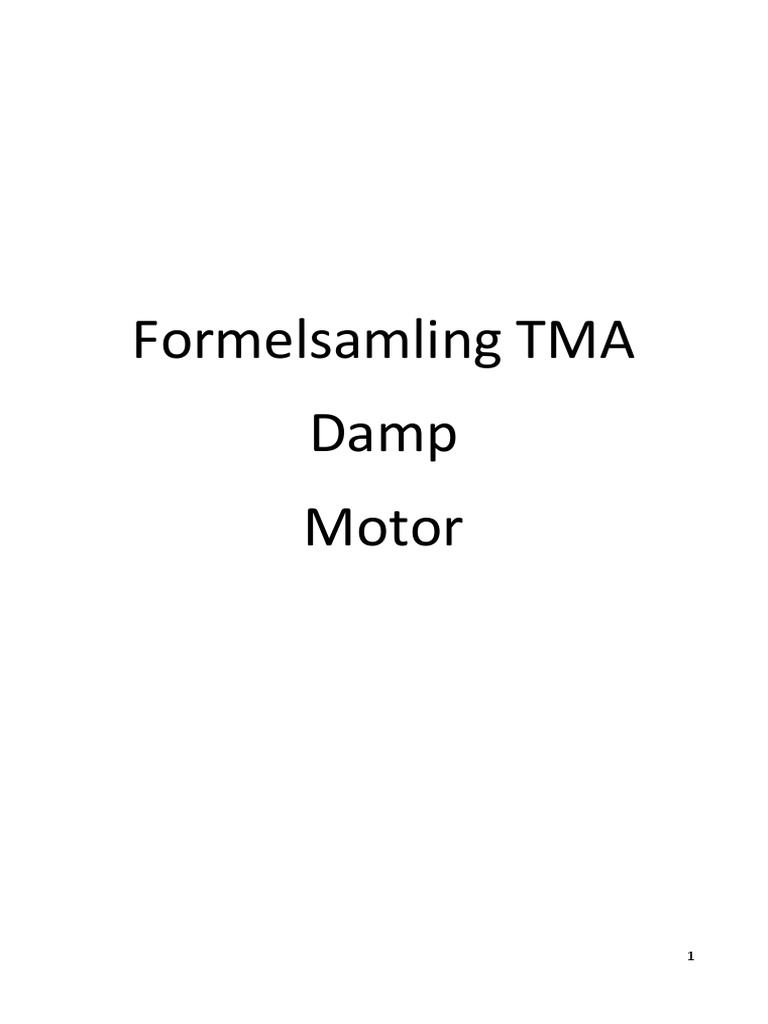 Formelsamling Damp Motor 1 | PDF