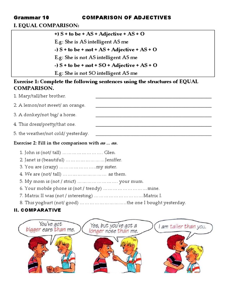 Grammar 10comparison of ADJECTIVES | PDF