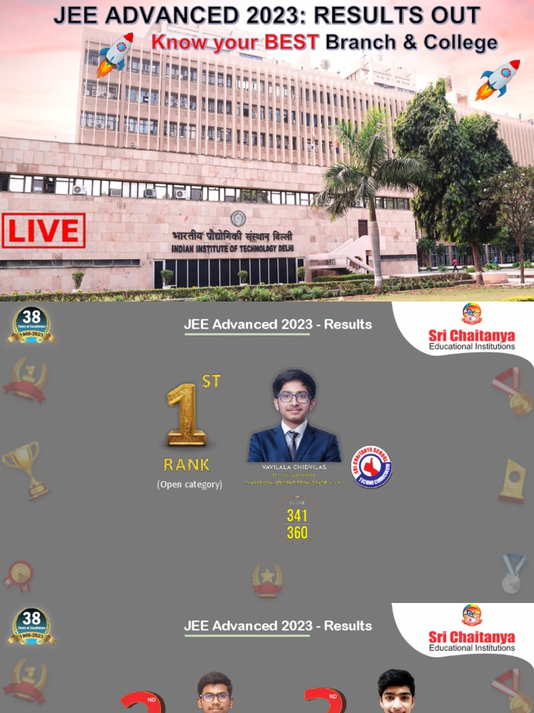 Session PDF Jee Advanced 2023 Results Out Know Your Best Branch | PDF