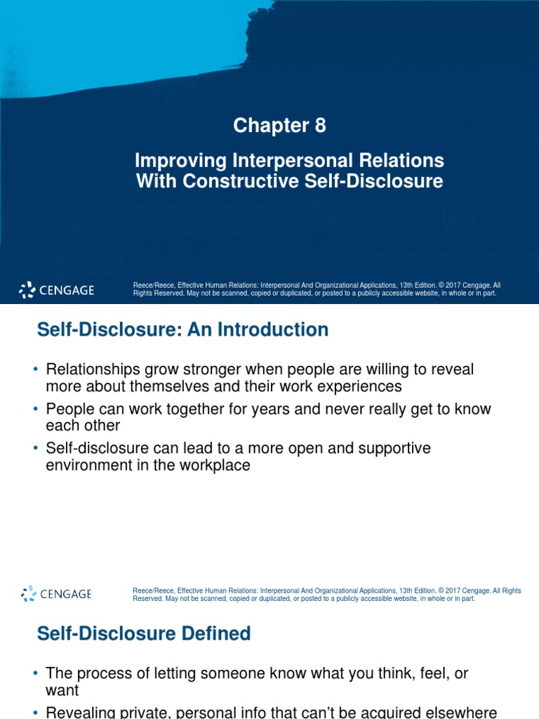 Enhancing Relationships Through Self-Disclosure | PDF | Interpersonal ...