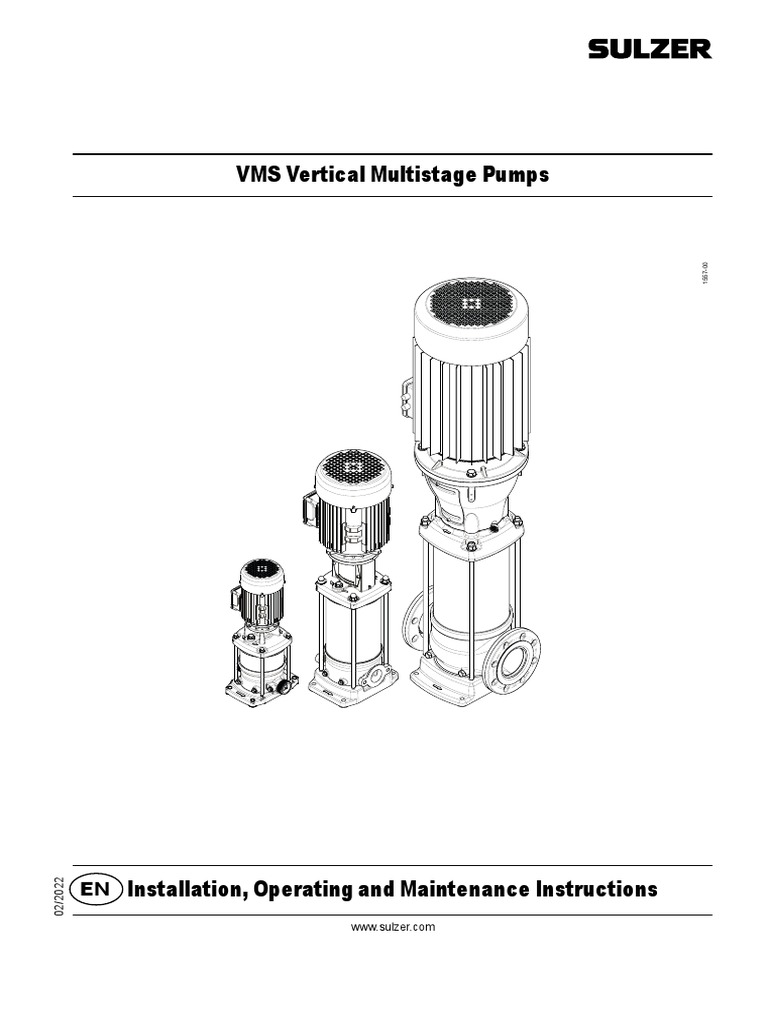 VMS Vertical Multistage Pump Manual | PDF | Pump | Electric Motor