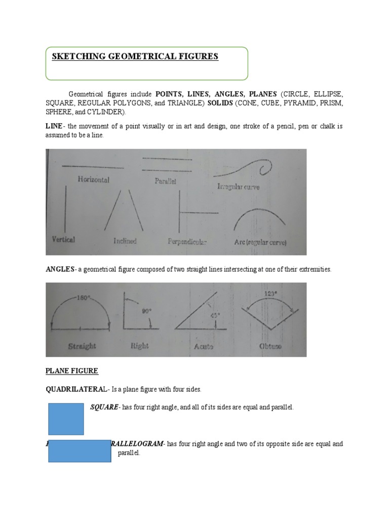 Lesson 3 Sketching Geometrical Figures Pdf Shape Triangle