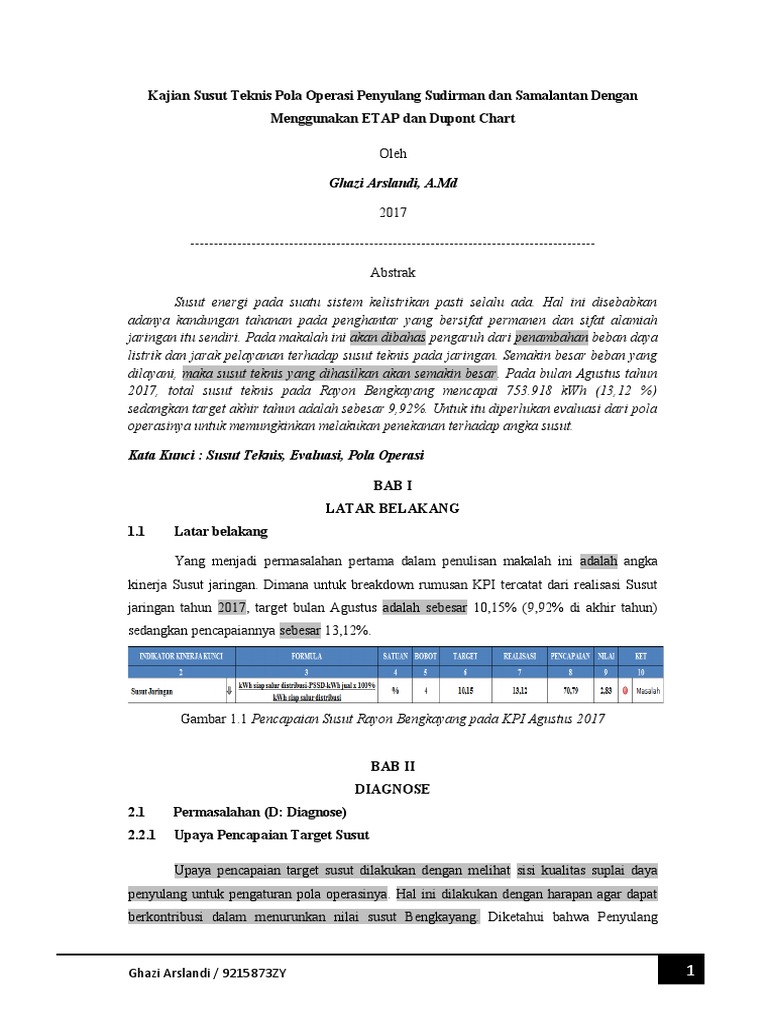 Kajian Susut Teknis Pola Operasi Penyulang Sudirman Dan Samalantan ...