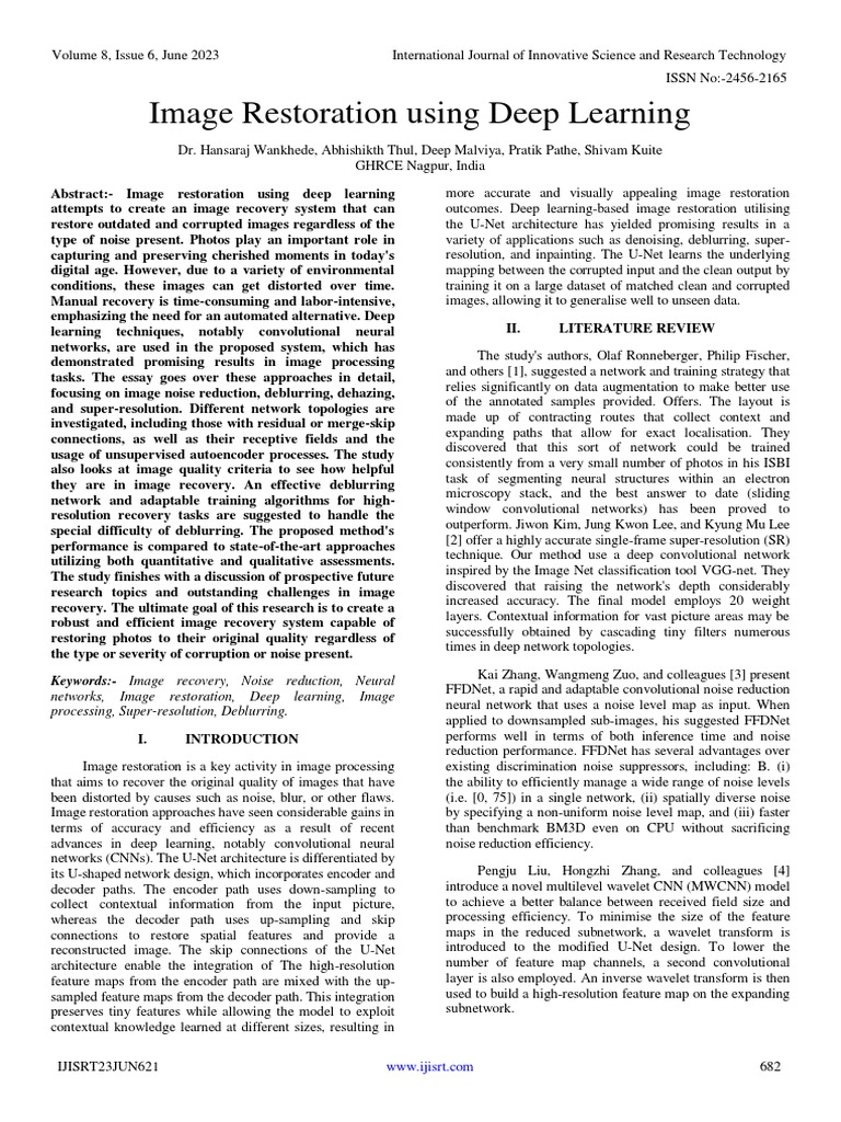 Image Restoration Using Deep Learning | PDF | Deep Learning ... Image Restoration Using Deep Learning | PDF | Deep Learning ...