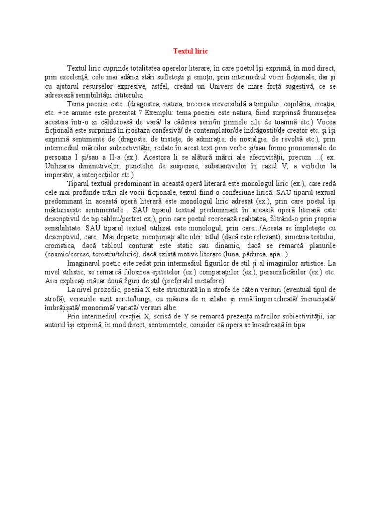 Textul Liric | PDF