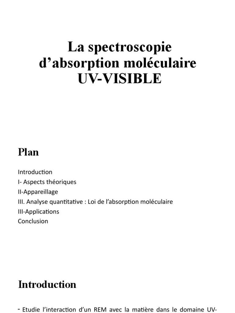 Présentation 1. UV-VISIBLE VF | PDF | Orbitale moléculaire ...