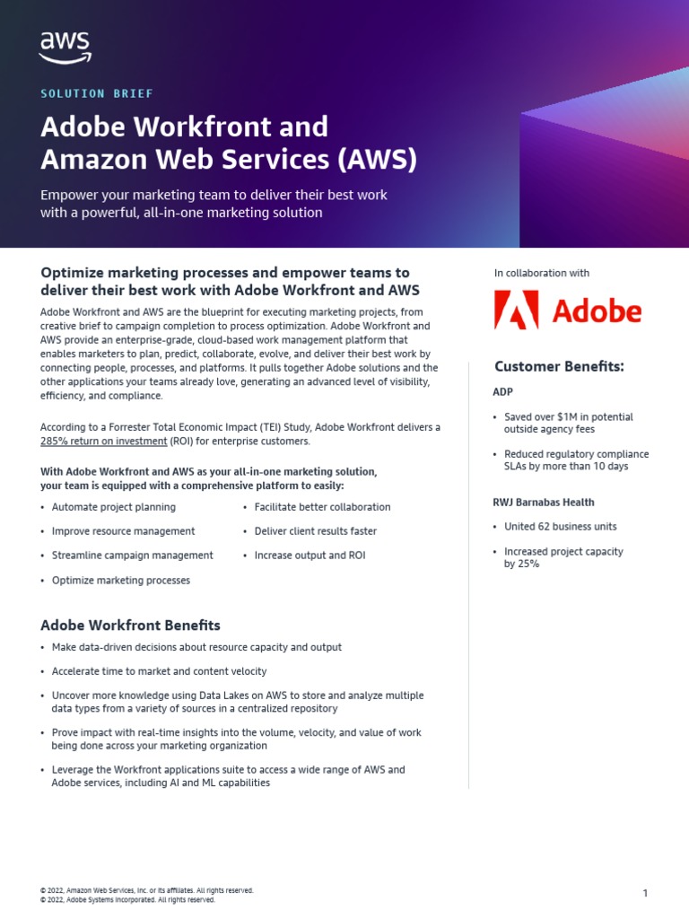 Adobe Workfrontand AWS | PDF | Amazon Web Services | Cloud Computing