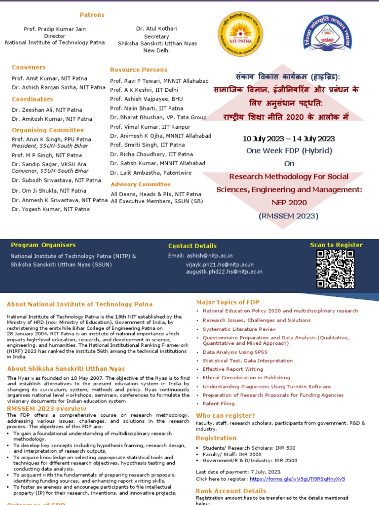 FDP on Research Methodology 2023 | PDF | Methodology | Science