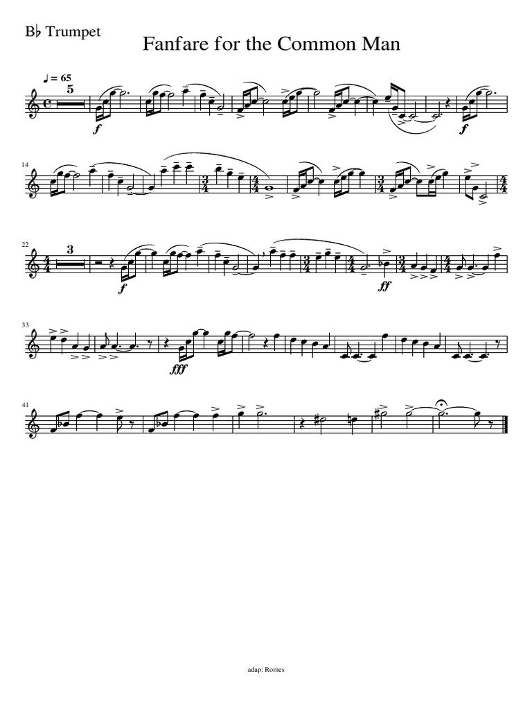 Fanfare For The Common Man-Bb Trumpet | PDF