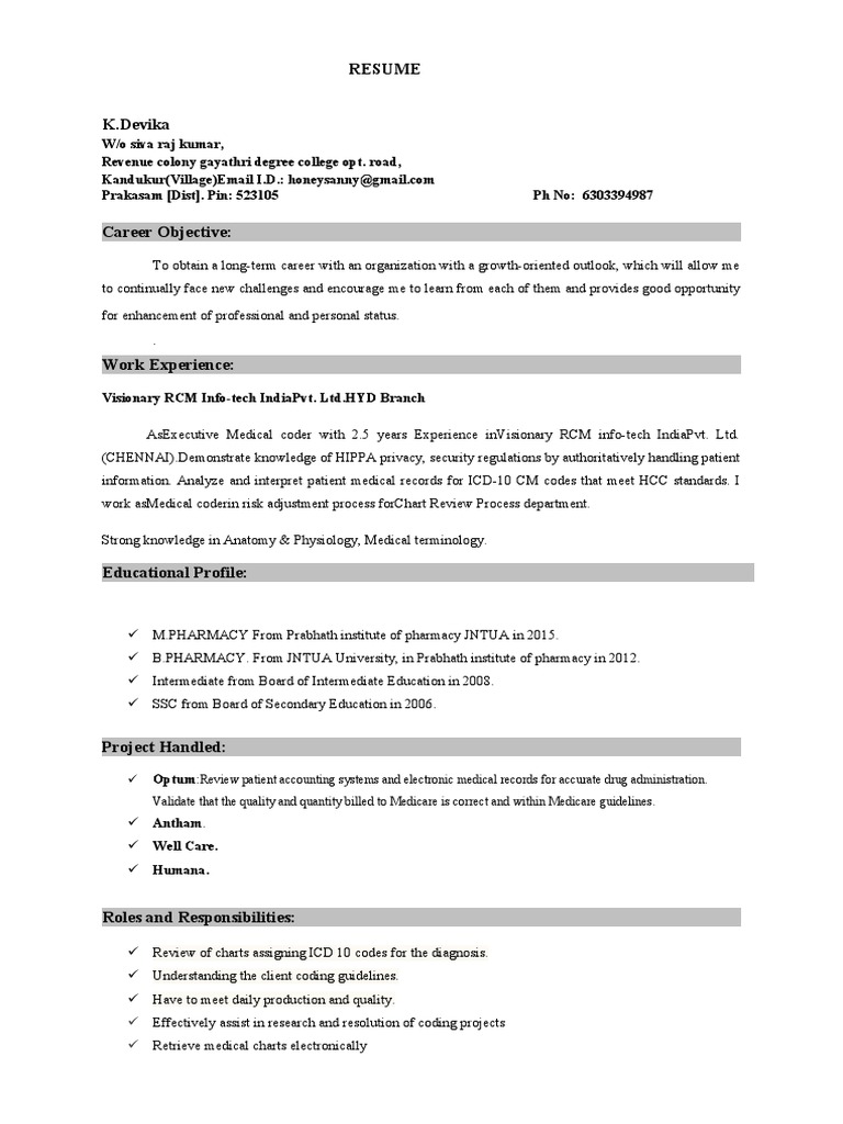 Devika Resume 2023 | PDF | Pharmacy | Health Care
