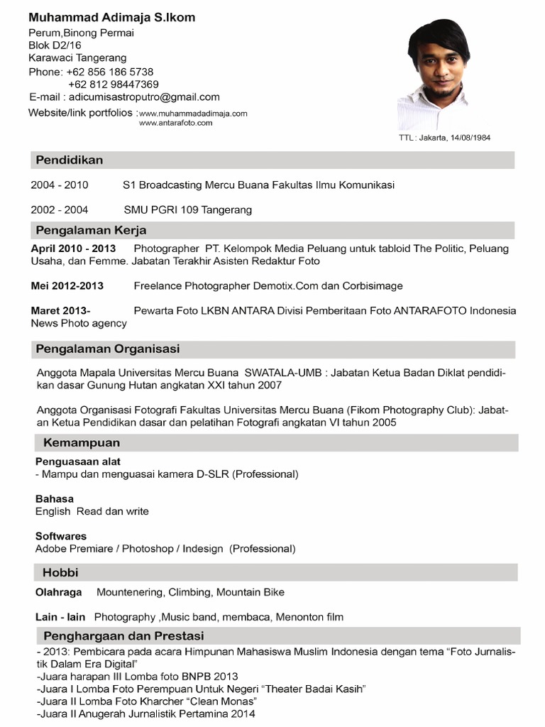 CV Muhammad Adimaja - PDF | PDF