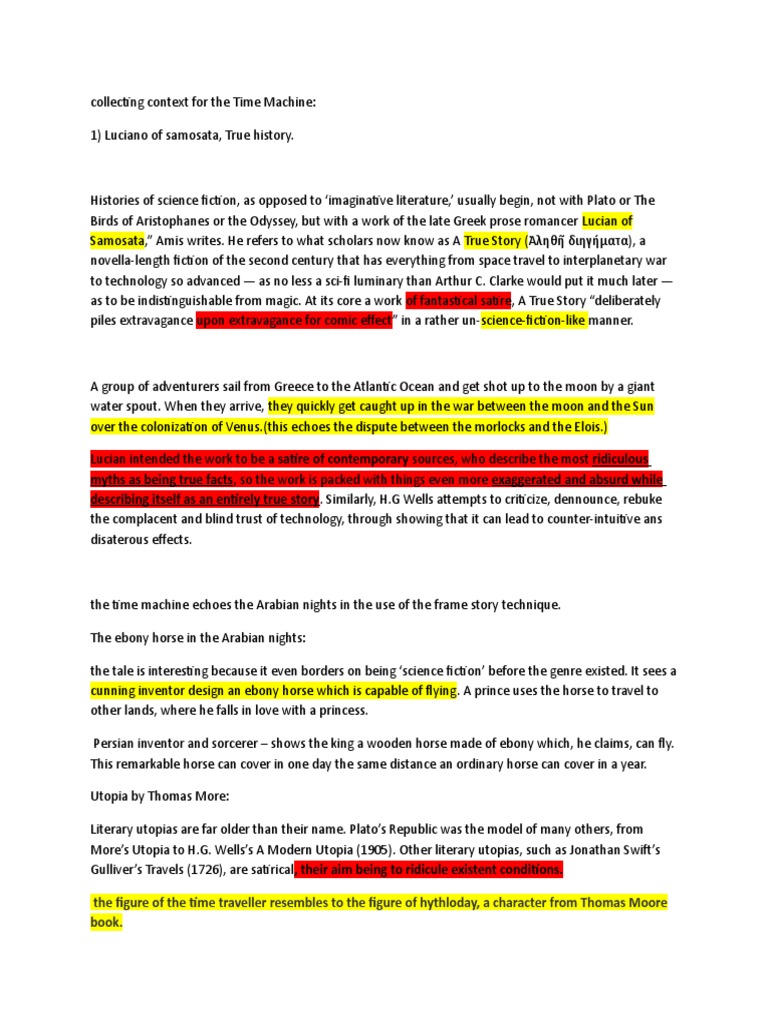 Context For The Time Machine | PDF | The Time Machine | Utopia